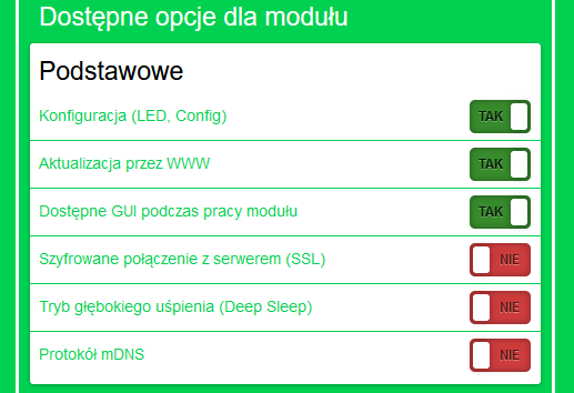 Dostępne opcje dla modułu | GUI Generic & Builder Tutorial